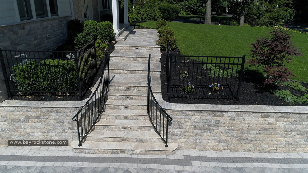 Silver Travertine Pavers, Veneers and Pool copings - Garden - New York ...