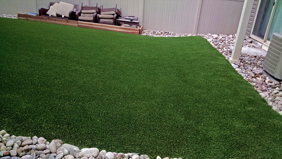 Sloped Artificial Grass Lawn in Denver - Modern - Landscape - Denver ...