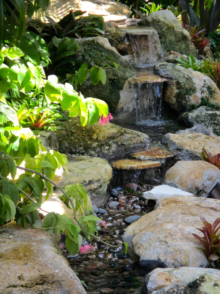 Small garden waterfall - Tropical - Landscape - Miami - by Matthew ...