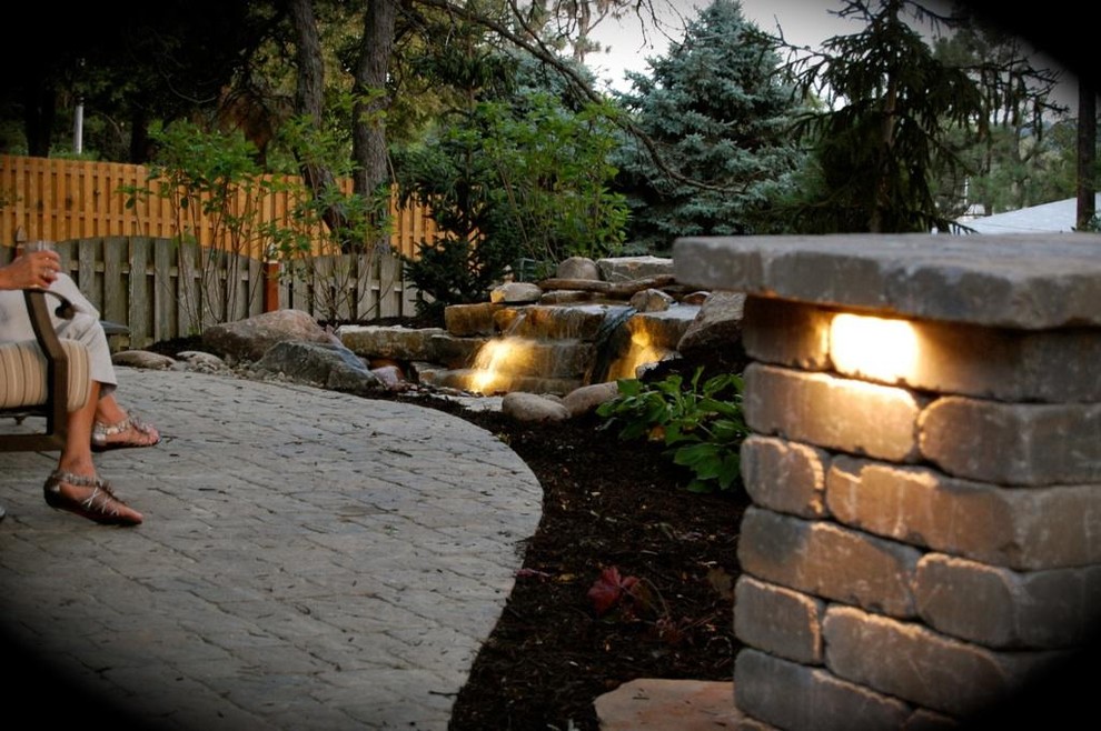 smith Patio and pondless waterfall - Traditional - Landscape - Omaha ...