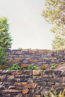 Stacked Basalt Retaining Walls - Modern - Landscape - Other - by ...