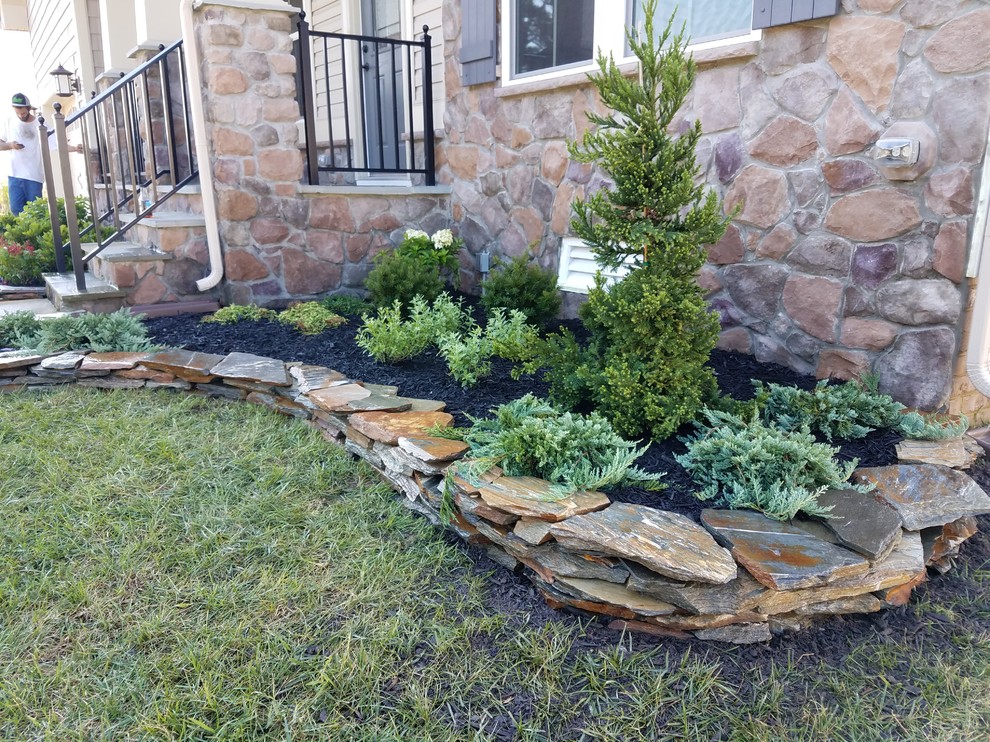 Stacked Stone Wall and Landscaping - Rustic - Landscape - Richmond - by ...