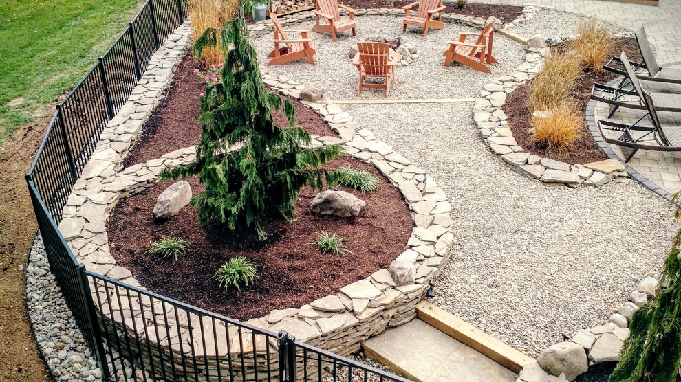 Stacked Stone Walls and Landscaping - Contemporary - Landscape ...