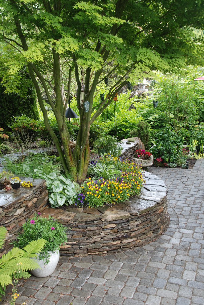 Stacked Stone Walls and Paver Patio - Traditional - Landscape - Seattle ...