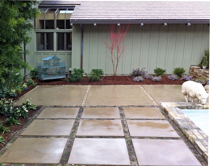 Stained Concrete Patio / Courtyard - Contemporary - Landscape - San ...