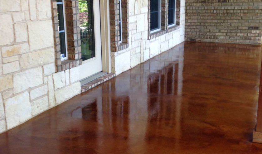 Stained Concrete Walkway and Porch - Craftsman - Landscape - Atlanta ...