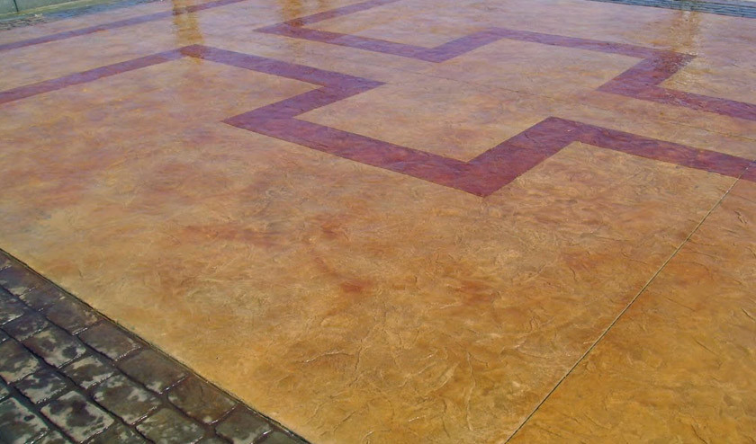 Stamped and Stained Decorative Concrete Driveway - Craftsman ...