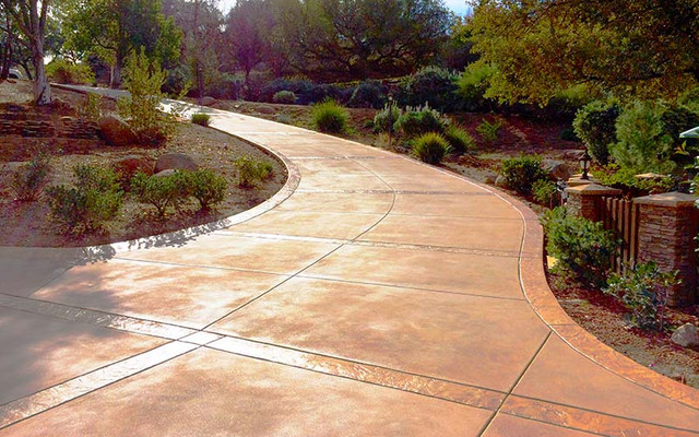 Stamped and Stained Driveway - Giardino - San Diego - di GAC ...