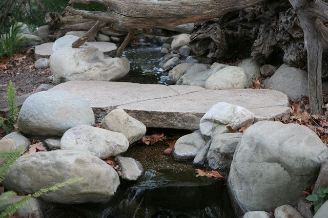 Stamped Concrete - Creek Bridge - Traditional - Garden - Los Angeles ...