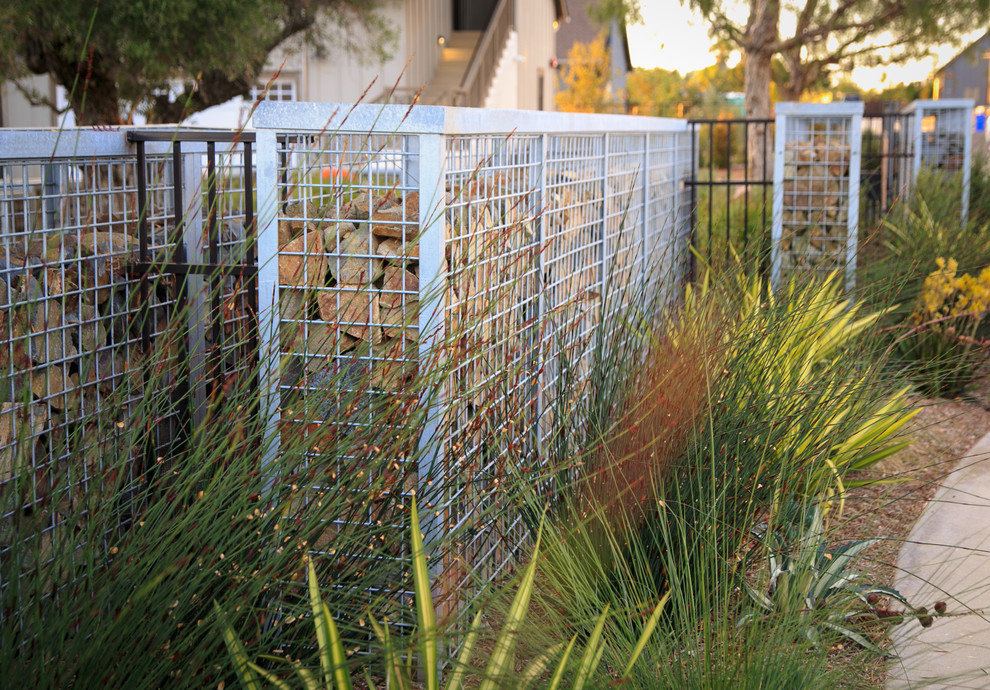 Steel Gabion Cage Fence: Encinitas Modern Farmhouse - Eclectic ...