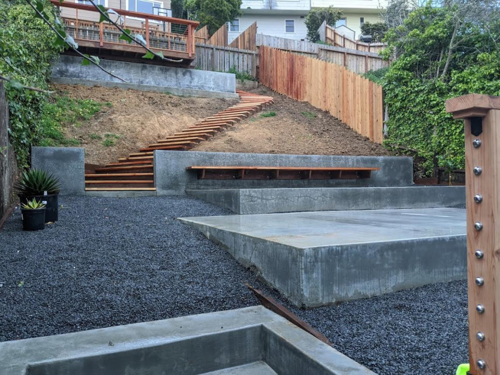 Steeply sloped Yard Made Over with Modern Styling - Asian - Landscape ...