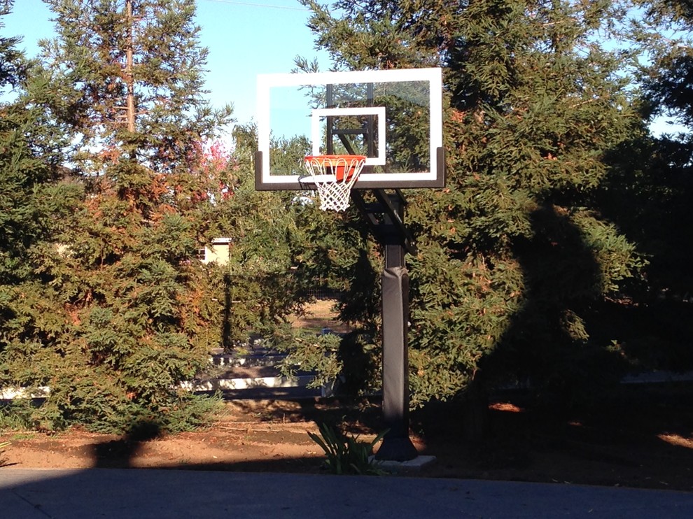 Steven S's Pro Dunk Gold Basketball System on a 60x60 in Linden, CA ...