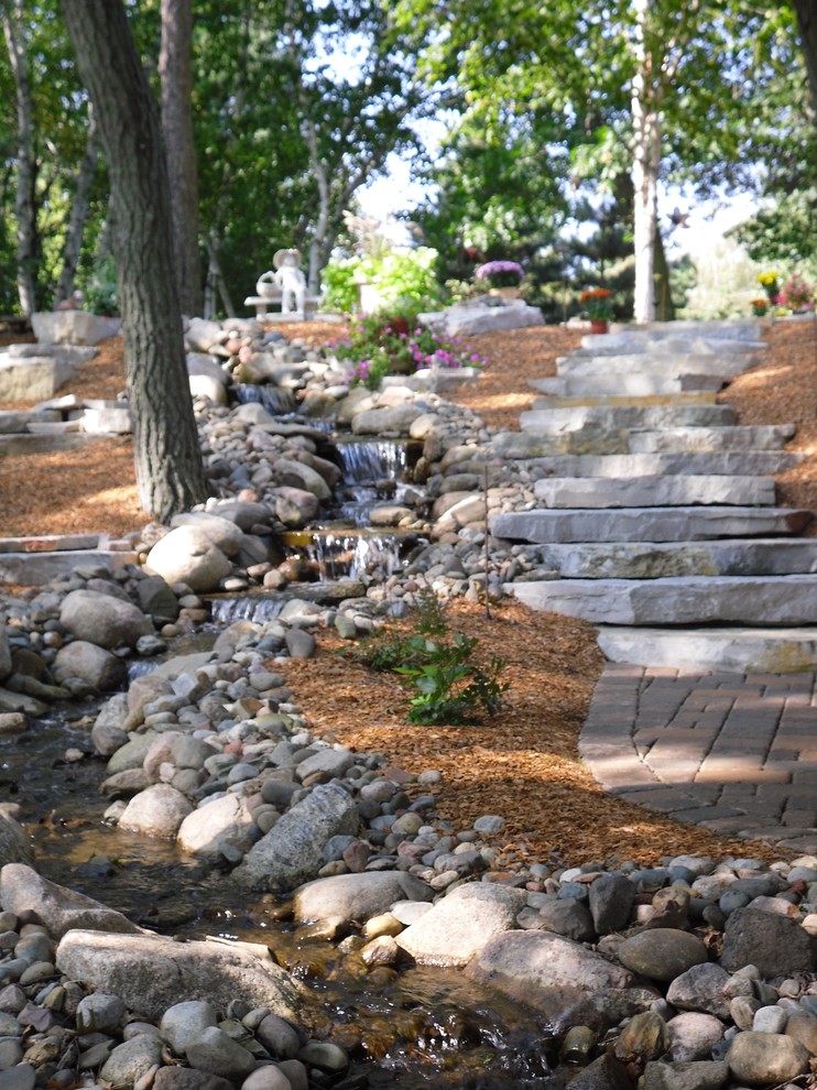 Stone outcropping steps - Rustic - Landscape - Minneapolis - by Abra ...
