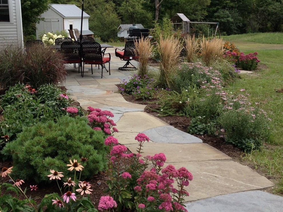Stone path and patio - Contemporary - Landscape - Burlington - by ...