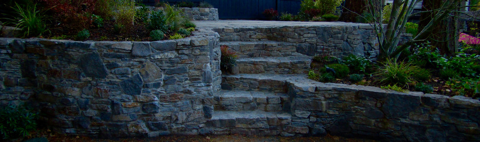 Stone Retaining Wall/Stairs - Rustic - Landscape - Vancouver - by Blue ...