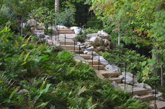 Stone Staircase, designed by Daniel Whatley - Rustic - Garden - Raleigh ...