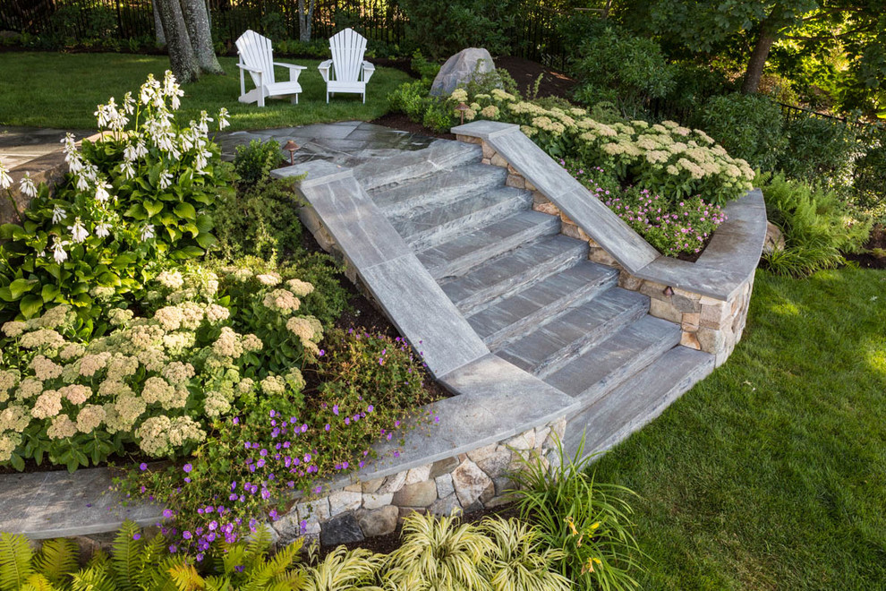 Stone Staircase - Traditional - Landscape - Portland Maine - by Stoney ...