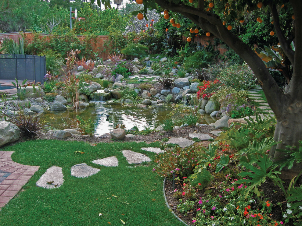 Stone Steppers Surrounding Pond - Rustic - Landscape - Los Angeles - by ...