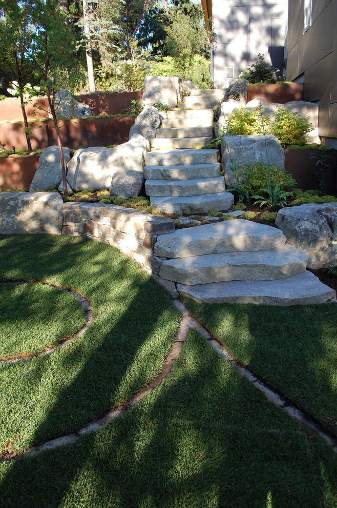 Stone Steps - Traditional - Landscape - Seattle - by Avalon Northwest ...