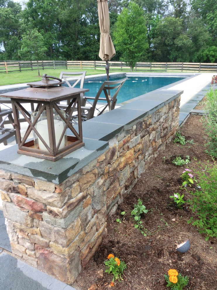 Stone Wall and Pool - Traditional - Landscape - Seattle - by Green ...