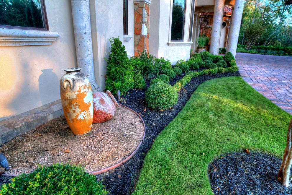 Suburban Manor with Terraced Landscaping - Transitional - Landscape ...