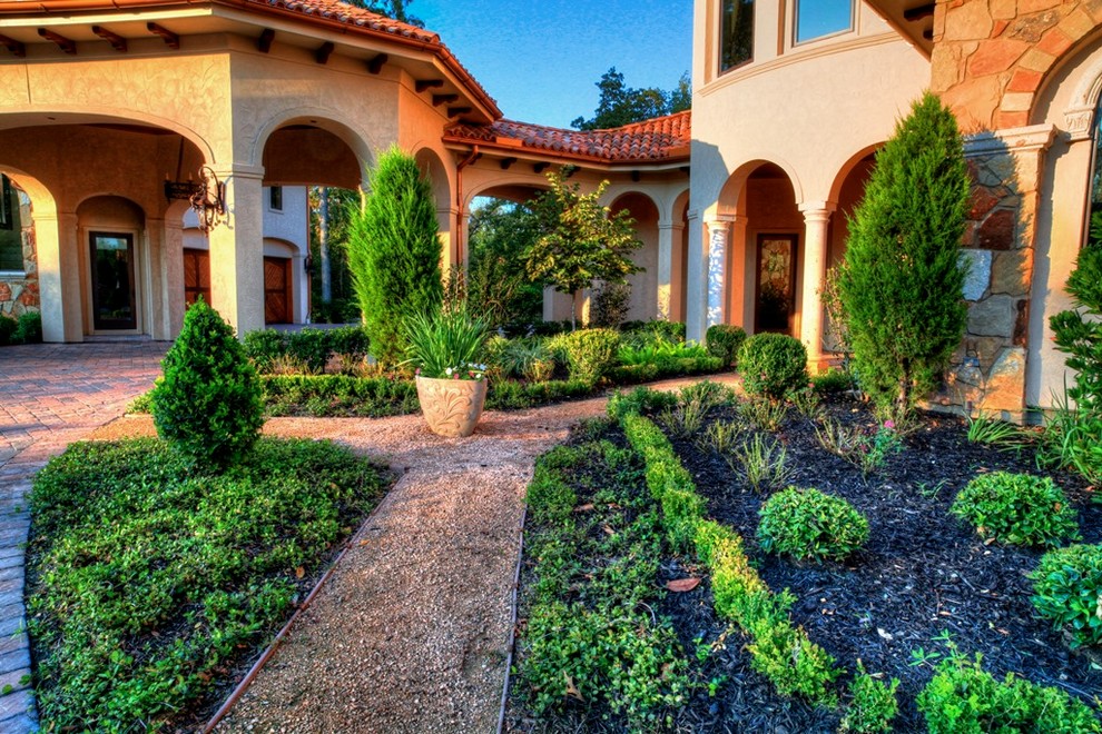 Suburban Manor with Terraced Landscaping - Transitional - Landscape ...