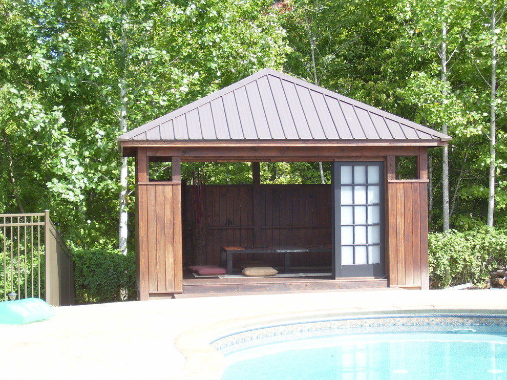 Tea House Pool Cabana - Asian - Landscape - Raleigh - by Shannon ...