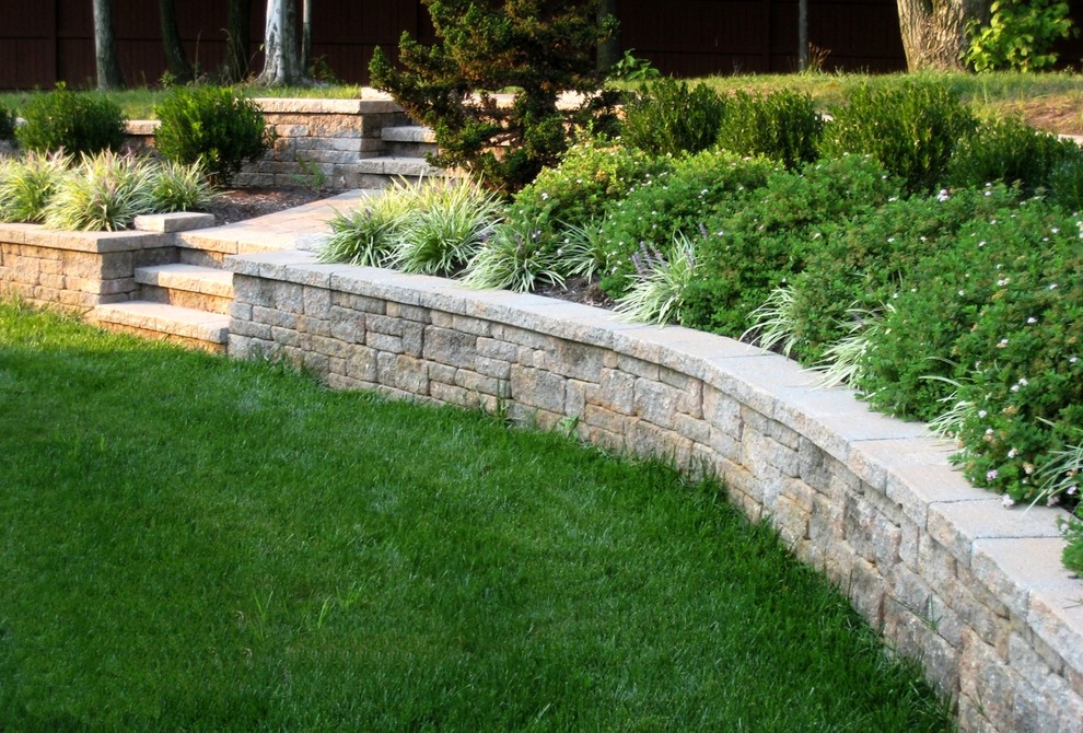 Terraced Garden Retaining Walls and Steps - Traditional - Landscape ...