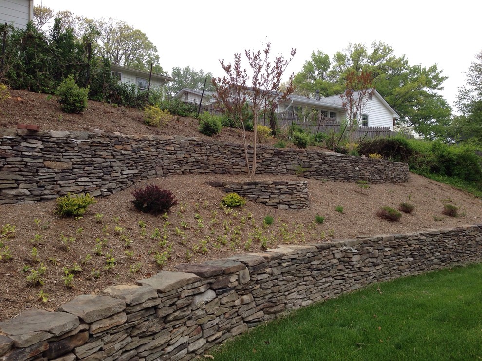 Terraced Hillside with Stone Walls - Contemporary - Landscape - Seattle ...