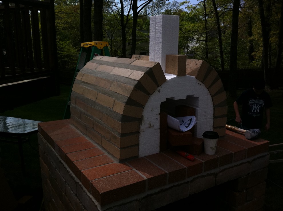 The Natalie Family Wood Fired Pizza Oven with Hardscape Block Base in ...