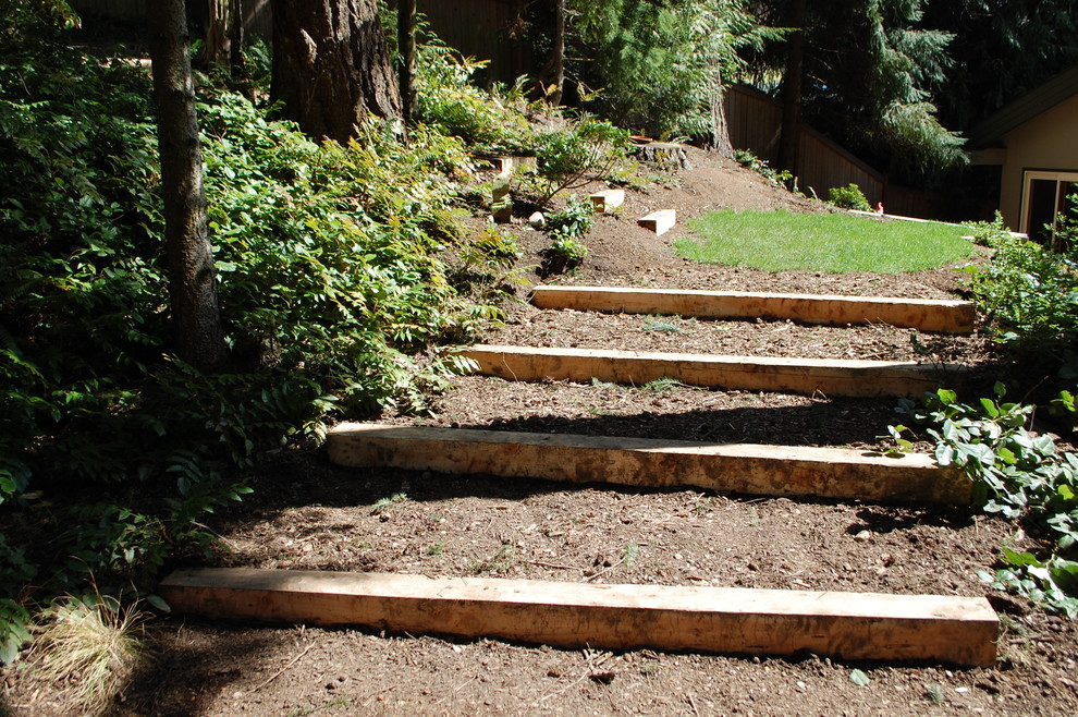 Timber Walls and Steps - Contemporary - Garden - Seattle - by Avalon ...