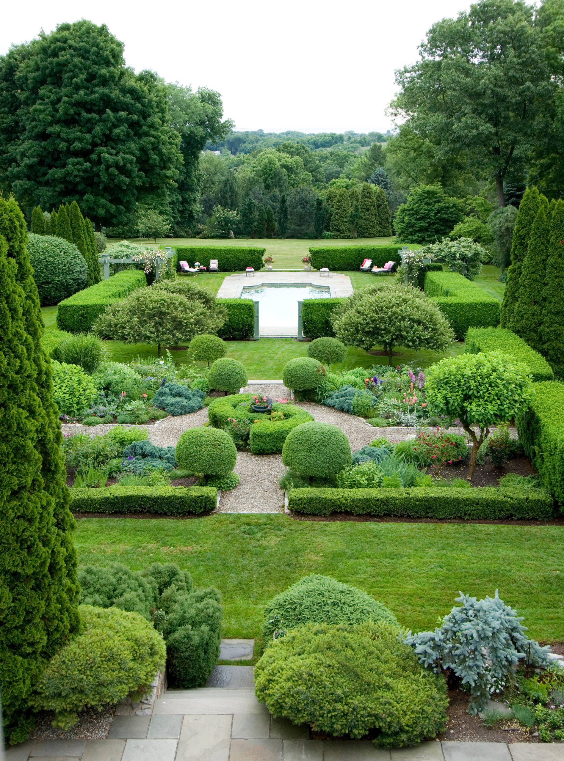 Formal English Garden Seat Design Urban Earth Leading Landscape