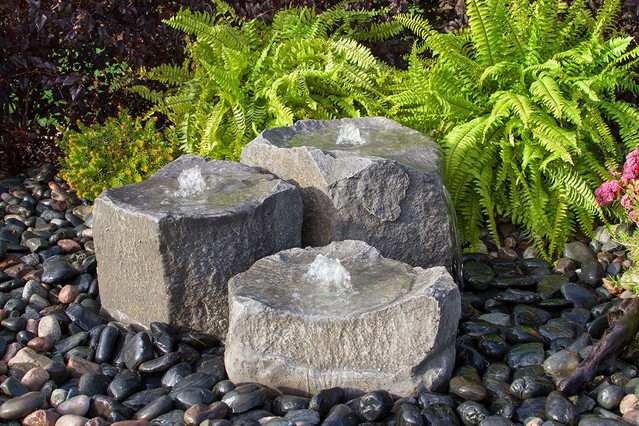 Triple Falls Handcrafted Bubbling Rock Fountain Kit - Classique Chic ...