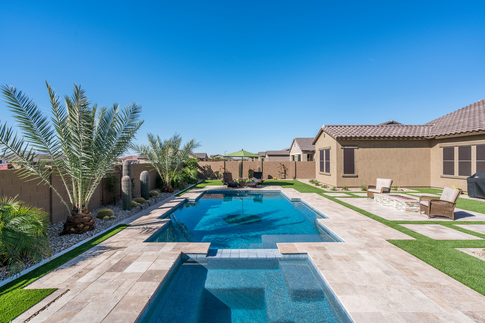 Tropical Pool & Landscape in Queen Creek - Pool - Phoenix - by Desert ...