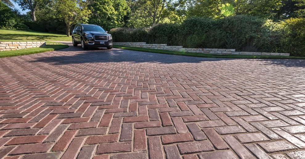 Unilock Town Hall Driveway - Contemporary - Landscape - by Unilock | Houzz