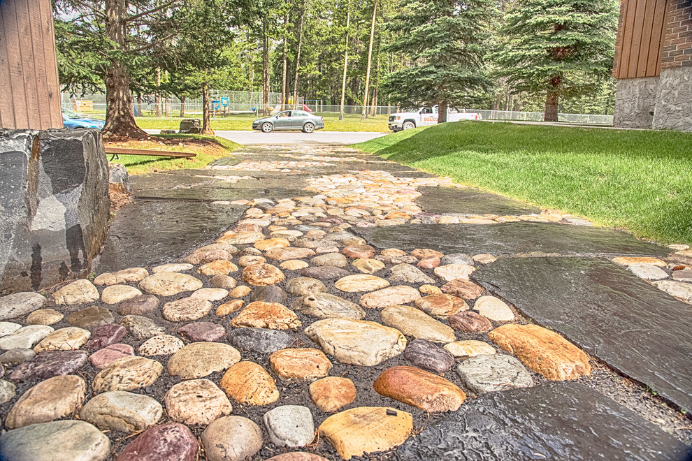 Unique Driveway Design With Rock Feature - Modern - Garden - Calgary ...