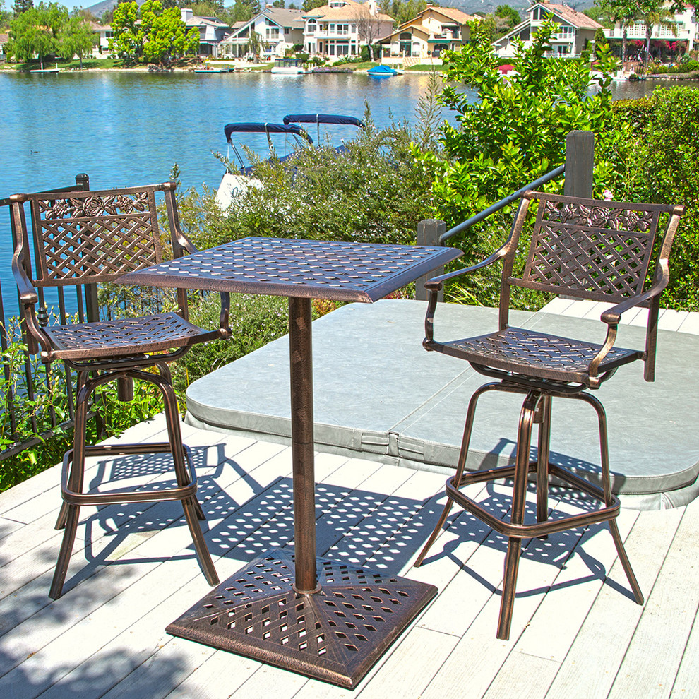 Vanessa Copper Bistro Bar Set - Contemporary - Landscape - Los Angeles ...
