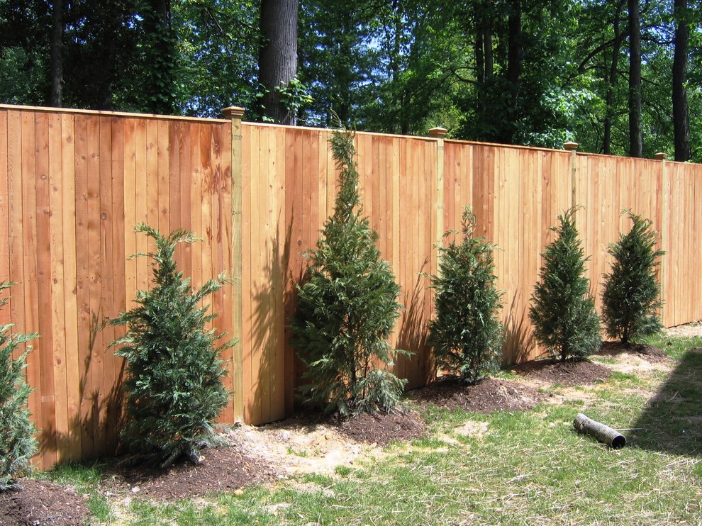 Vertical Board w/ Cap Board (Wood Privacy Fence) - Traditional ...