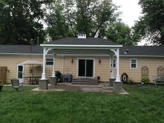 Vinyl Pavilion w/ stone column base - Arts & Crafts - Garden - New York ...