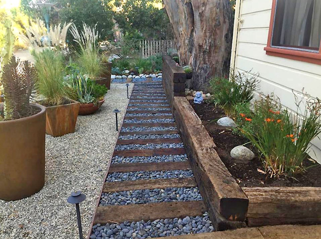 Railroad Tie Gravel Path