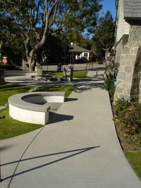 Washed and Exposed Concrete - Antiqued Sidewalks - Traditional - Garden ...