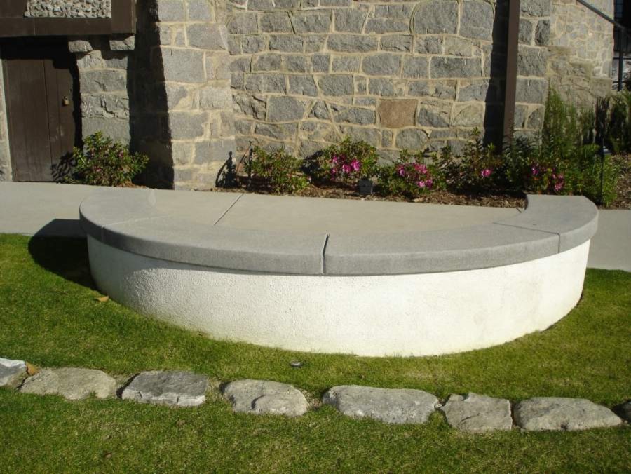 Washed and Exposed Concrete - Sand Finished Seat Wall - Traditional ...