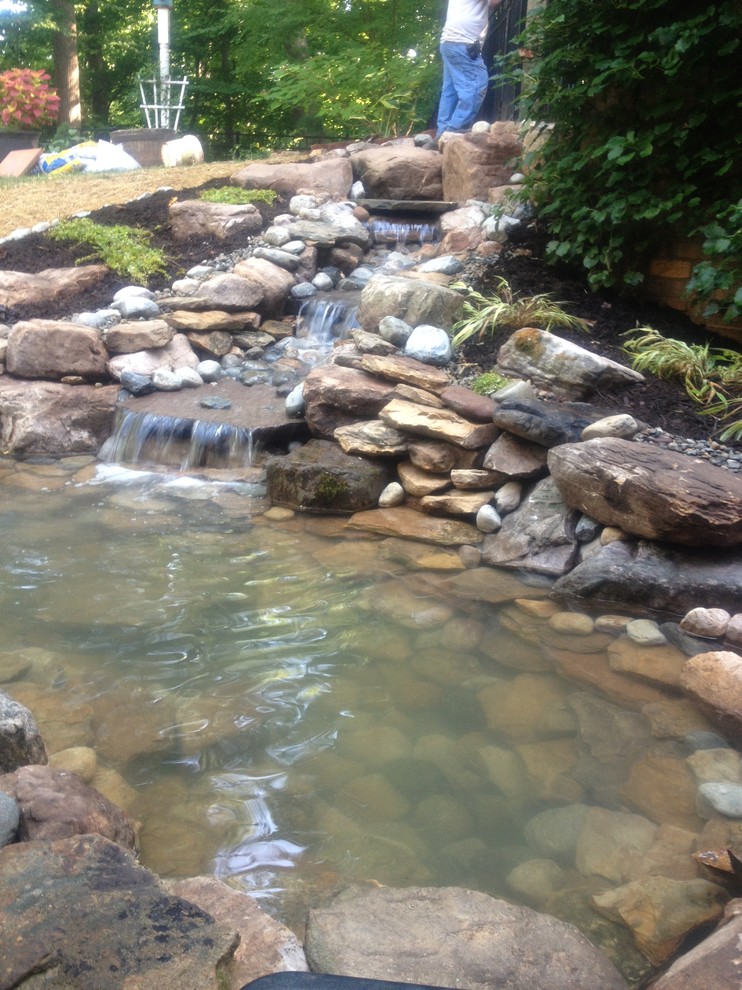 Water Feature: Pond w/ Recirculating Stream - Rustic - Landscape ...