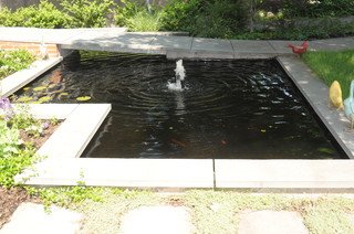 Water Features - Pond with Bluestone ramp - Contemporary - Landscape ...