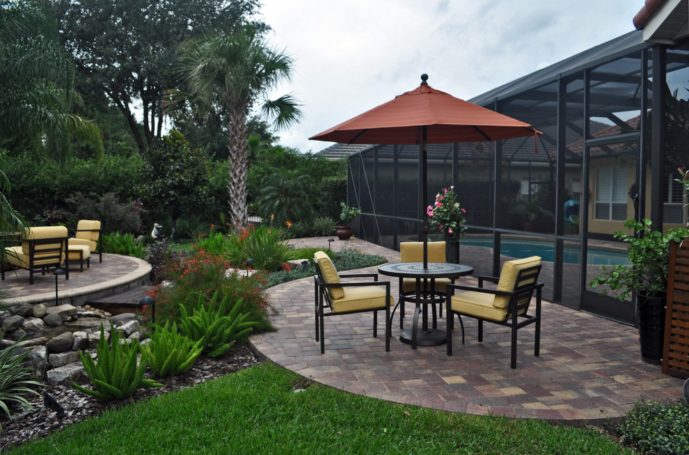 Waterfall Stream with Dry Creek - Tropical - Patio - Tampa - by Schatz ...