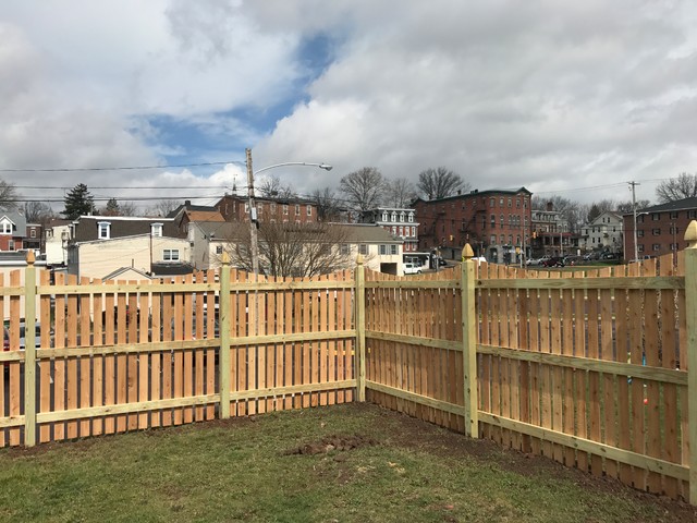 Western Red Cedar Spaced picket fence with French gothic posts and ...