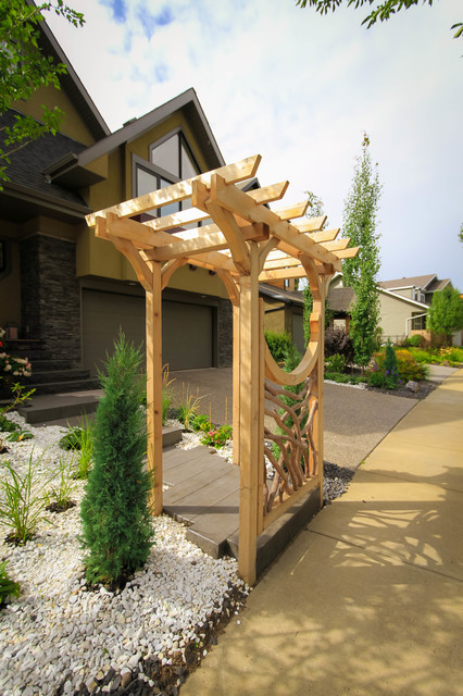Willow Branch Arbor Feature and Porch - Rustic - Garden - Edmonton - by ...