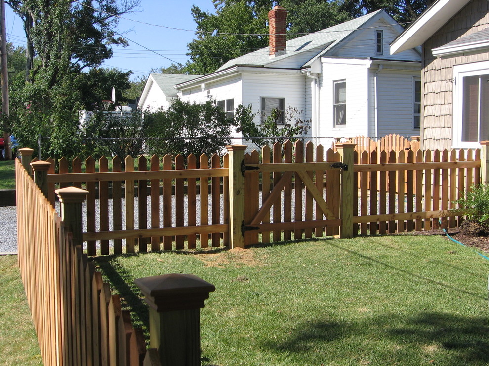 Wood Pointed Picket Fence 2 - Traditional - Landscape - Baltimore - by ...