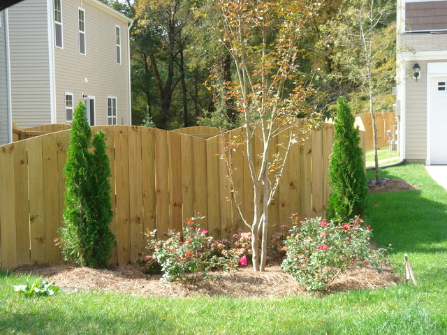 Wood Privacy Fence - Traditional - Garden - Raleigh - by Harrison Fence ...