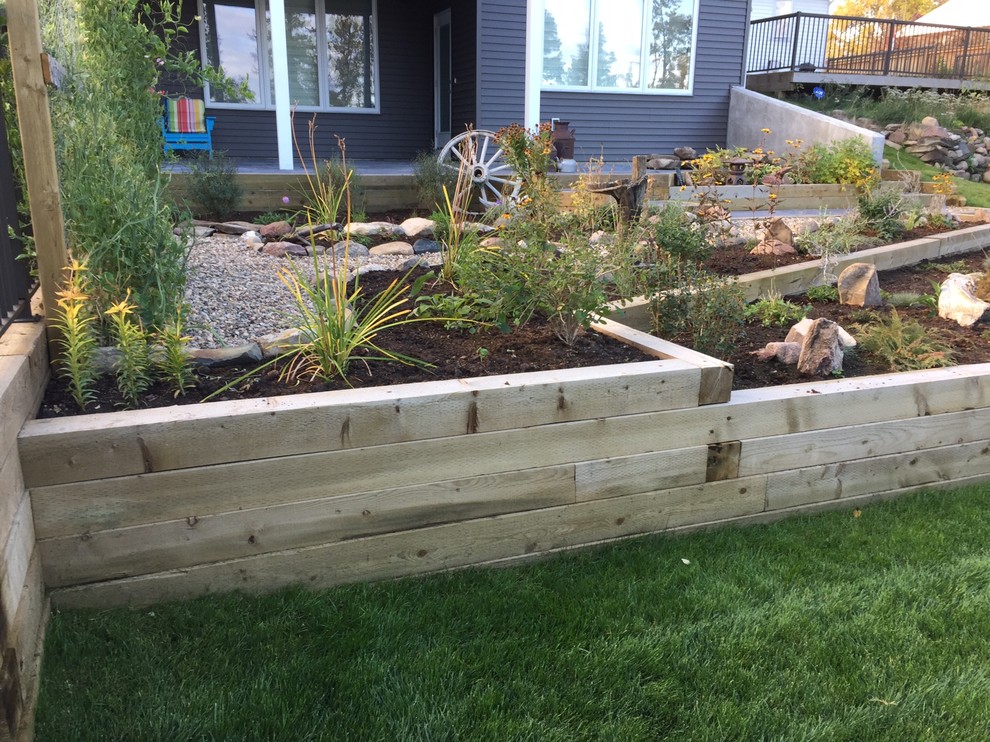 Wooden Retaining Wall - Traditional - Landscape - Calgary - by FHL ...